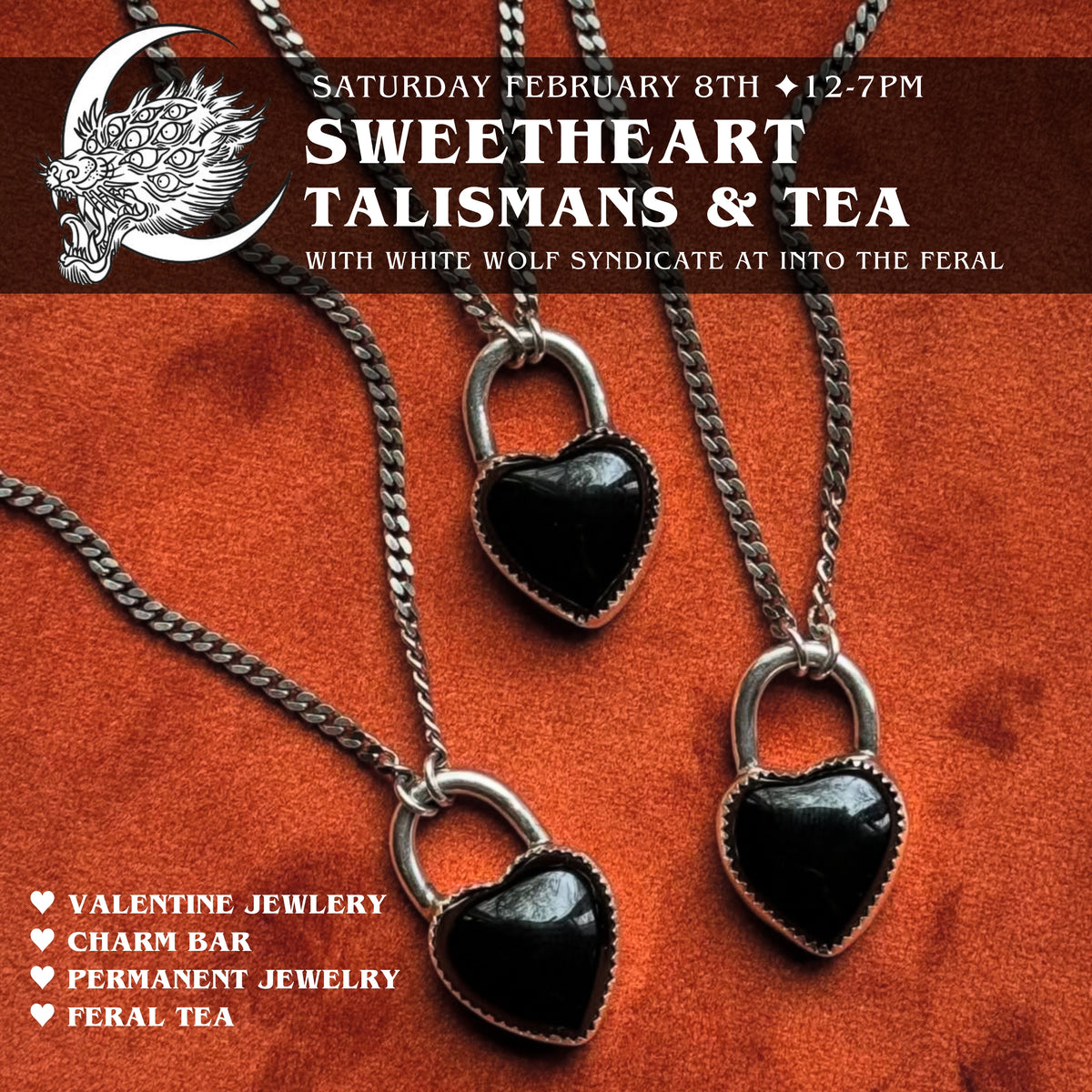 Sweetheart Talismans & Tea with White Wolf Syndicate – Into the Feral